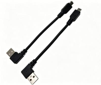 China Custom USB A Male Left Angle 90 Degree To Straight Mini B Cable Assembly for sale