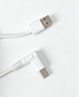 China White Braided USB-A To 90-Degree Type-C Data Cable for sale