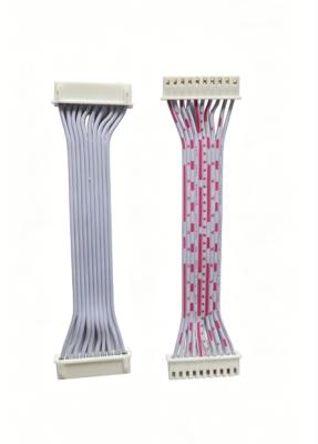 China 10P XH2.5 Dual-End Ribbon Wire Harness, Red/White & Gray Flat Cable for sale