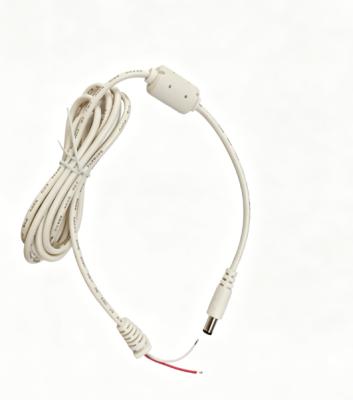 China 5.5×2.5mm DC Male Power Cable With Ferrite Bead, Stripped & Tinned for sale