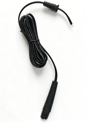 China Black Non-Slip Plug DC Power Cable, Stripped & Tinned Bare Wire End for sale