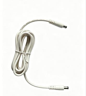 China White DC Male To Male Extension Cable, 5.5×2.1mm DC Power Cord for sale