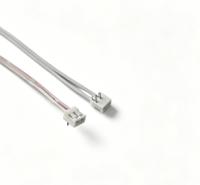 China 2P Right Angle Terminal Cable, 90° To Straight, Red-White & Pure White Ribbon, Male-Female Extension for sale