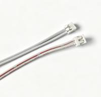 China 2P Right Angle Terminal Cable, 90° To Straight, Red-White & Pure White Ribbon, Male-Female Extension for sale