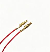 China Brass Crimp Terminal Wire, Single-End Crimped, Red Pre-Stripped & Tinned Lead for sale