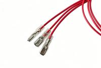 China 4.8/6.3mm Crimp Spade Terminal Cable With Clear Insulating Sleeve, Red Lead for sale