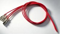 China 4.8/6.3mm Crimp Spade Terminal Cable With Clear Insulating Sleeve, Red Lead for sale