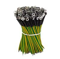 China Pure Copper Fork Solder Insulated Grounding Wire 16AWG 1.0mm-2.5mm Green Yellow Jumper Cable Erminals Wire Harness Assembly for sale
