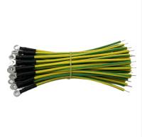 China Pure Copper Fork Solder Insulated Grounding Wire 16AWG 1.0mm-2.5mm Green Yellow Jumper Cable Erminals Wire Harness Assembly for sale