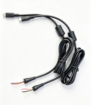 China UL2464 20AWG Safety Certified 3-Conductor Cable OD4.5 Outer Diameter Anti-Interference Ferrite Type-C Bare Terminal Power Supply Wire for sale