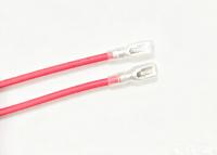 China Custom 4.8 Spade Terminal Wiring Harness Red PVC Electrical Jumper Wire With Tinned Bare End for sale