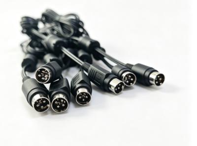 China 4 Pin DIN Male Power Cable With Ferrite Bead, DIY Soldering Connection Wire For Speaker Amplifier Equipment for sale