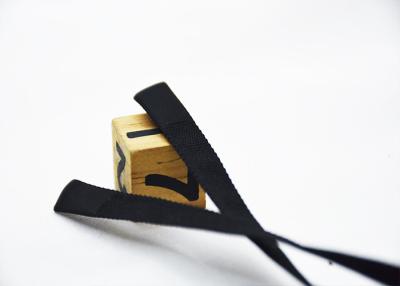 China Custom Black Flat Cotton Tape Ribbon Cord with Silicone End Tips - 500pcs MOQ, 15-Day Production for sale