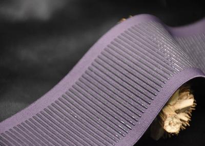 China Custom Printed 3D Raised Silicone Stripes Non Slip Elastic Webbing Band 25mm for Clothing for sale