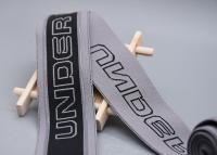 China 38mm Double Sided Jacquard Elastic Band with Printed Non Slip Transparent Silicone Strip for sale