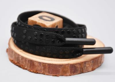 China Custom Flat Polyester Drawstring Cord 84cm with Printed Silicone Dots for Garments for sale
