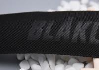 China Garment Custom Logo Polyester Webbing Straps Embossed 35mm Black for sale