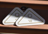 China White Eco Friendly TPU Printed Label Customised Gold Logo For Garments for sale