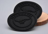 China Custom Woven Fabric Heat Transfer Labels Embossed Logo 145-155C for Clothing for sale