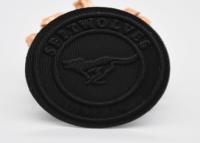 China Custom Woven Fabric Heat Transfer Labels Embossed Logo 145-155C for Clothing for sale