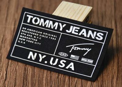 China Custom Silicone Logo Woven Fabric Labels for Garments Eco Friendly Washable 200pcs per Bag for sale