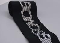 China 100% Cotton Double Sided Elastic Band with Printed Silicone Logo for Garments Custom Size for sale