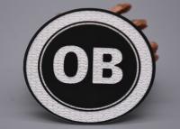 China White Tatami Fabric Heat Transfer Labels with Black Silicone Logo for Garments for sale
