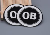 China White Tatami Fabric Heat Transfer Labels with Black Silicone Logo for Garments for sale