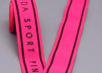 China Washable Garment Label Polyester Elastic Band With Custom Silicone Logo Printed for sale