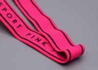 China Washable Garment Label Polyester Elastic Band With Custom Silicone Logo Printed for sale