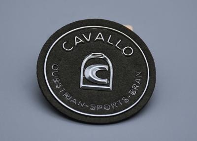 China Custom Microfiber Embossed Patches with Silver Logo 0.7 Denier OEM for sale