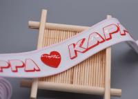 China Custom Screen Printed Silicone Logo Polyester Ribbon Labels for Apparel 50pcs per Bag for sale
