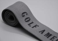 China Custom 45mm Cotton Elastic Band with Shiny Silicone Logo for Garments for sale