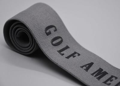 China Custom 45mm Cotton Elastic Band with Shiny Silicone Logo for Garments for sale