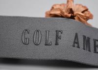 China Custom 45mm Cotton Elastic Band with Shiny Silicone Logo for Garments for sale