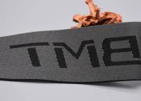 China Custom 40mm Wide Double Sided Jacquard Logo Elastic Band for Garments for sale