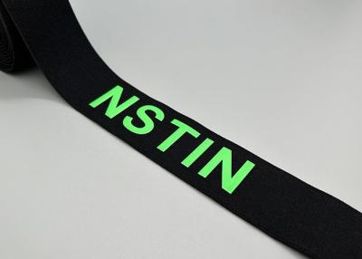 China 40mm Black Custom Printed Elastic Band with Glossy Silicone for Clothing - 500M Minimum Order for sale