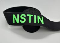 China 40mm Black Custom Printed Elastic Band with Glossy Silicone for Clothing - 500M Minimum Order for sale