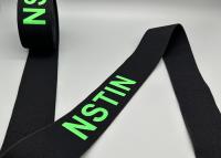 China 40mm Black Custom Printed Elastic Band with Glossy Silicone for Clothing - 500M Minimum Order for sale