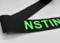 China 40mm Black Custom Printed Elastic Band with Glossy Silicone for Clothing - 500M Minimum Order for sale
