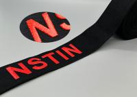 China 40mm Black Custom Printed Elastic Band with Glossy Silicone for Clothing - 500M Minimum Order for sale