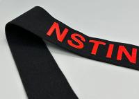 China 40mm Black Custom Printed Elastic Band with Glossy Silicone for Clothing - 500M Minimum Order for sale