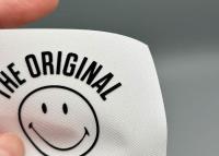 China White Twill Custom Woven Label Printed Silicone Logo For Clothing for sale
