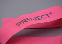 China Garments Custom Polyester Elastic Band With Colorful Heat Transfer Logo for sale