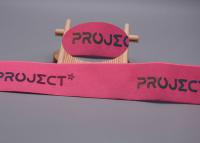 China Garments Custom Polyester Elastic Band With Colorful Heat Transfer Logo for sale