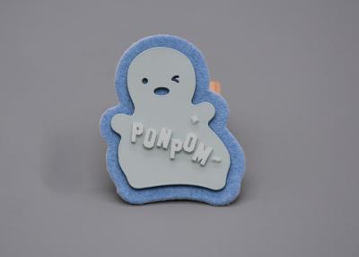 China White Microfiber Customized Printed Label Thick Plate Silicone Logo For Clothing for sale