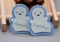 China White Microfiber Customized Printed Label Thick Plate Silicone Logo For Clothing for sale