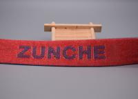 China Customized 35mm Jacquard Raised Logo Loose Elastic Band for Clothing for sale