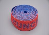 China Customized 35mm Jacquard Raised Logo Loose Elastic Band for Clothing for sale