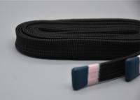 China Customized 12mm 	Elastic Drawstring Cord Renewable Black Hollow With Silk Screen Drop Silicone Tip for sale